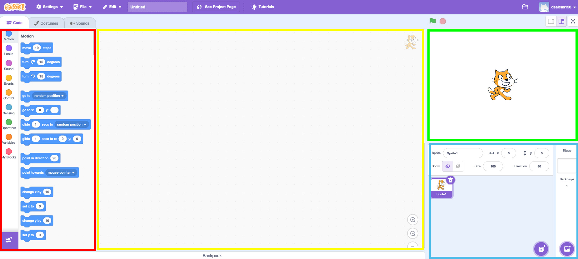 Interfaz de Scratch | Crear